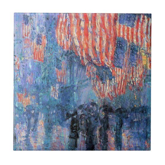 Avenue in the Rain by Frederick Childe Hassam Ceramic Tile | Zazzle.com