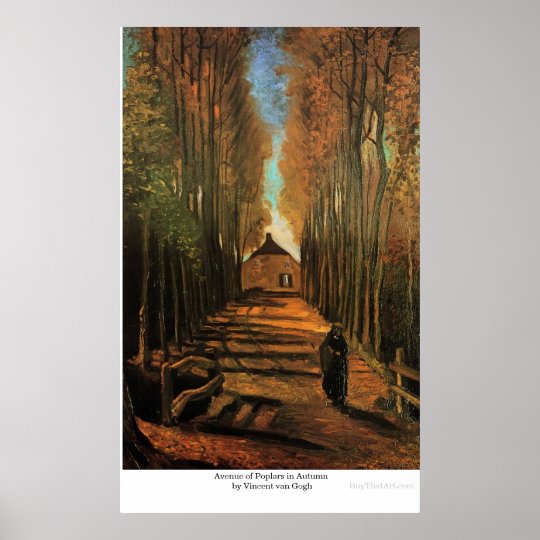 Avenue of Poplars in Autumn by Vincent van Gogh Poster | Zazzle.com
