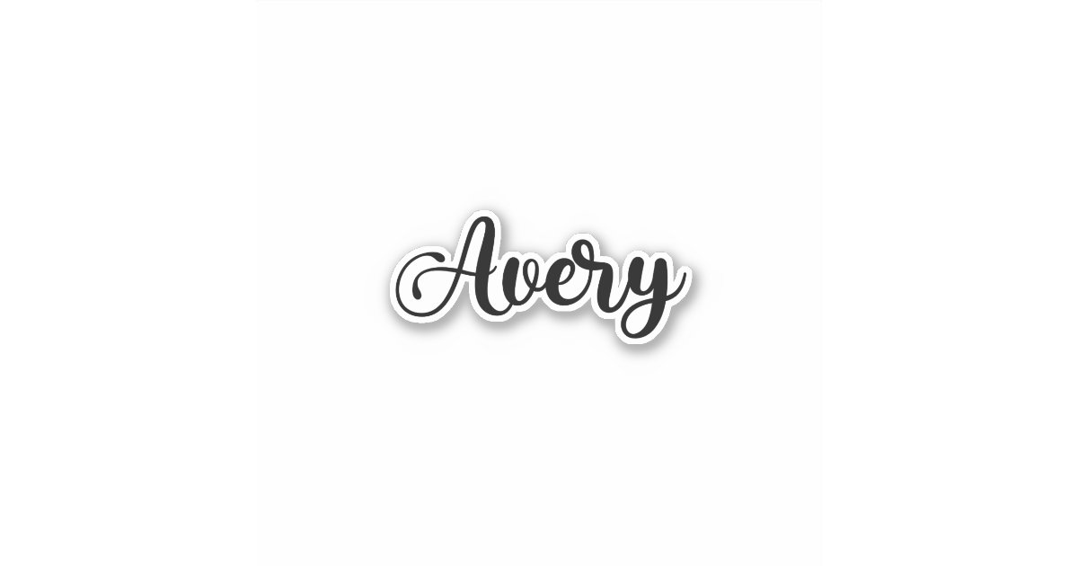 Avery Name - Handwritten Calligraphy Sticker | Zazzle