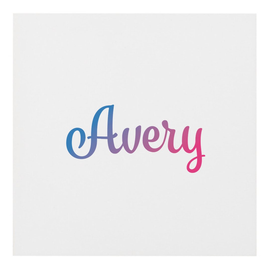 Avery Stylish Cursive Panel Wall Art | Zazzle