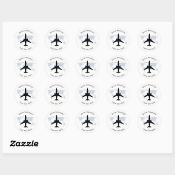 Aviation Aircraft Classic Round Sticker | Zazzle