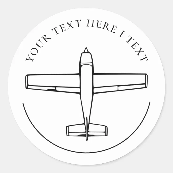 Aviation Airplane Classic Round Sticker | Zazzle