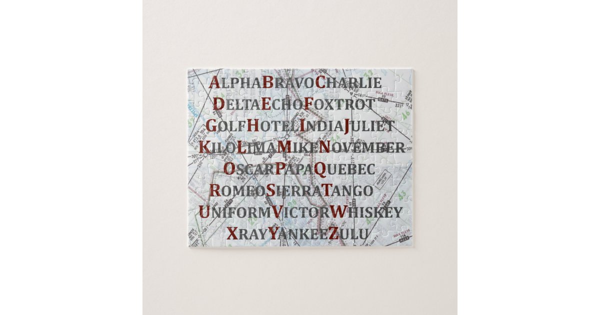 Aviation Alphabet, Phonetic Alphabet for Pilots Jigsaw Puzzle | Zazzle