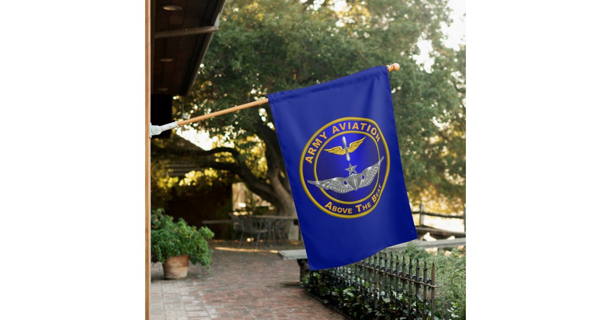 Aviation Army Senior Wings House Flag | Zazzle