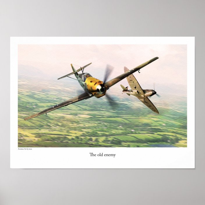 Aviation Art Poster “Messerschmitt Bf 109 " | Zazzle.com
