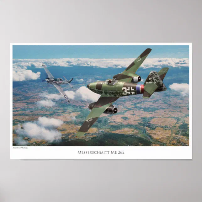 Aviation Art Poster "Messerschmitt Me 262" | Zazzle