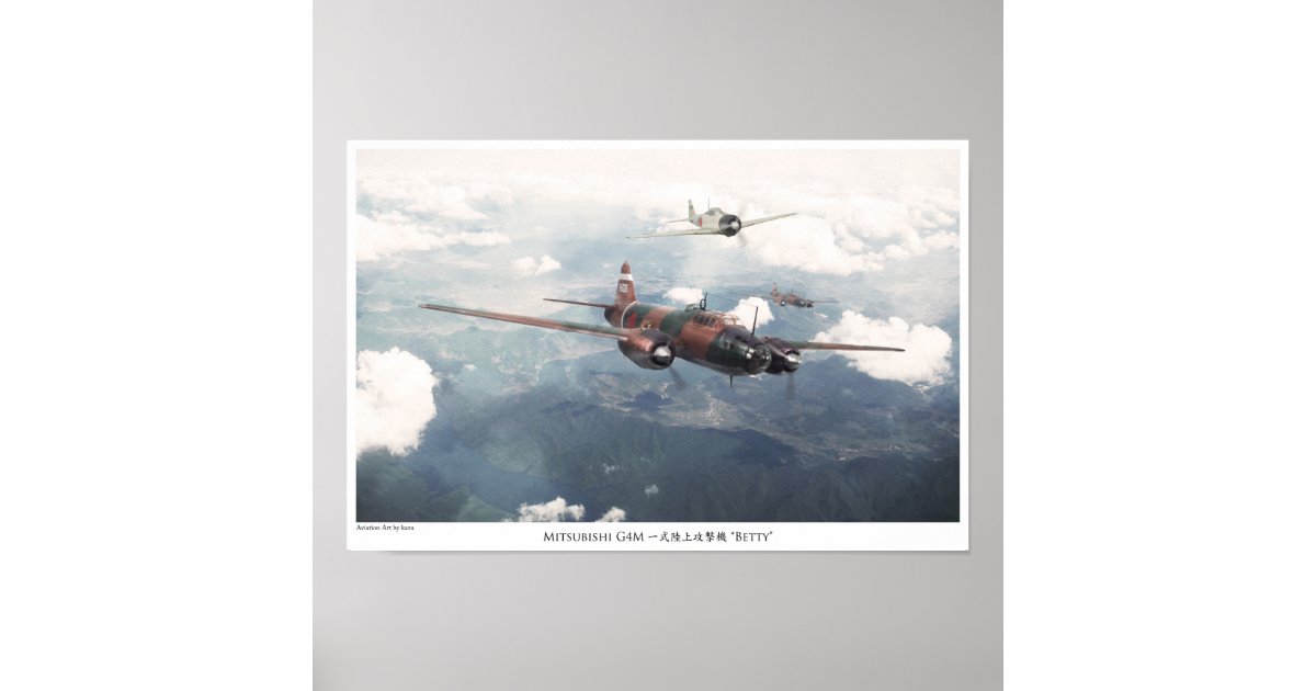 Aviation Art Poster "Mitsubishi G4M Betty" | Zazzle