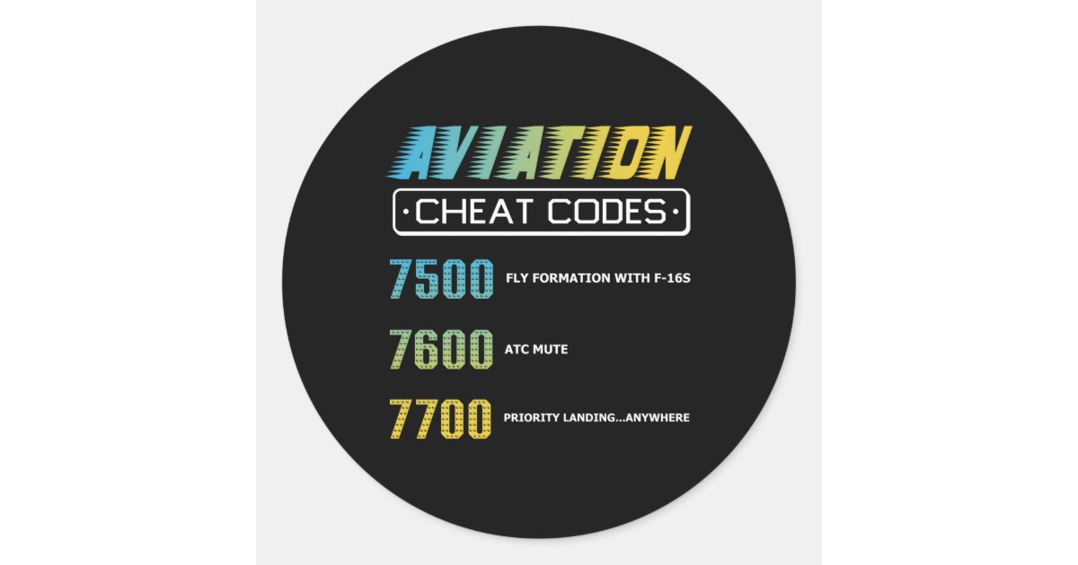 Aviation Cheat Codes Aviation Pilo Classic Round Sticker | Zazzle