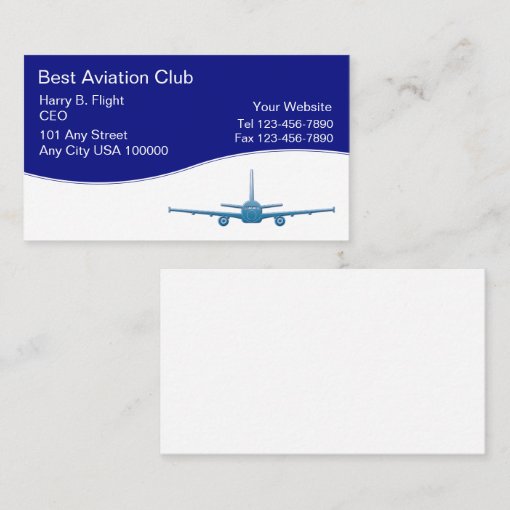 Aviation Club Business Cards | Zazzle