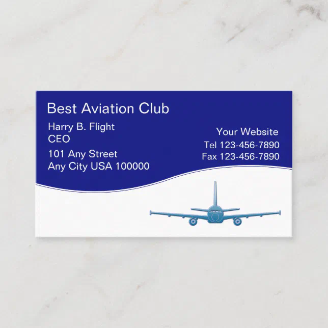 Aviation Club Business Cards | Zazzle
