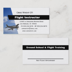 Aviation Flight Instructor Appointment Card | Zazzle