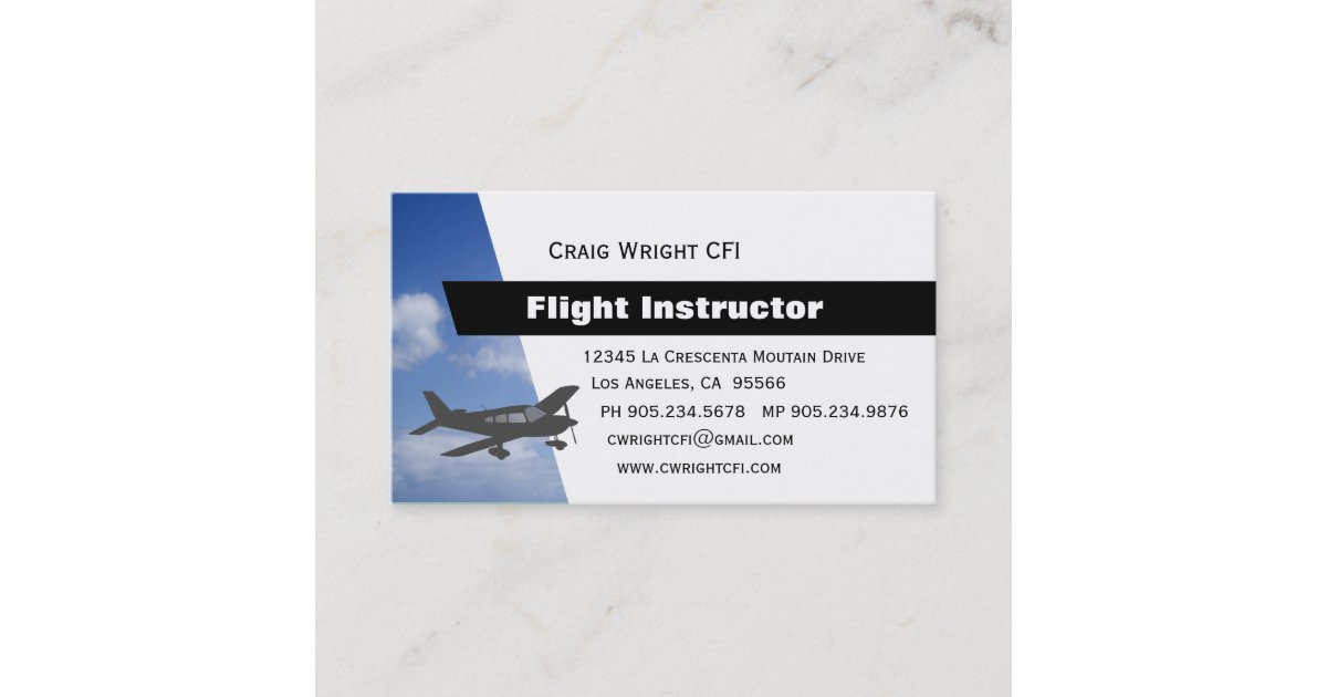 Aviation Flight Instructor Appointment Card | Zazzle
