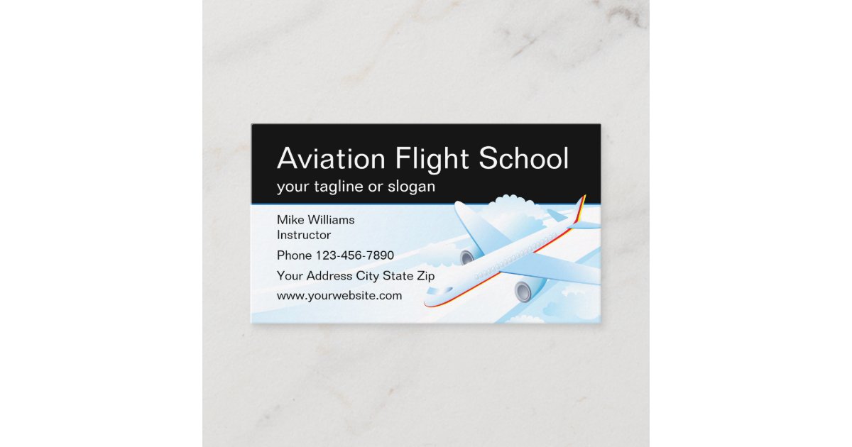 Aviation Flight School Instructor Business Card | Zazzle
