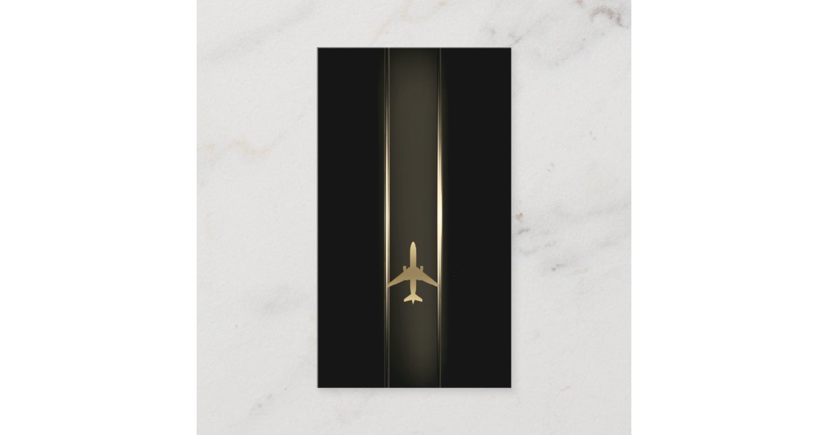 Aviation Gold Airplane Business Card | Zazzle