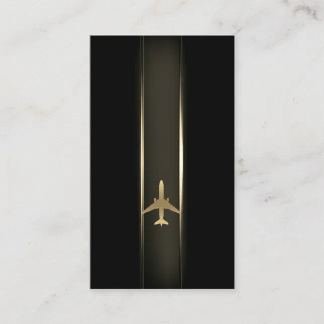 Aviation Gold Airplane Business Card | Zazzle
