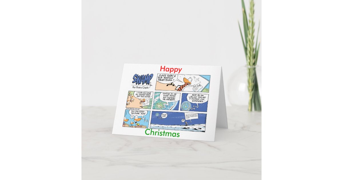 Aviation Humor Cartoon Christmas Card | Zazzle