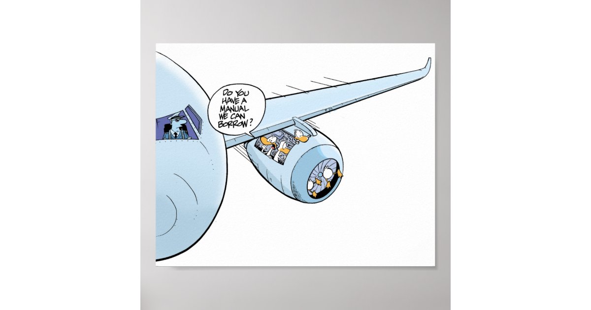 Aviation Humor Cartoon Poster | Zazzle