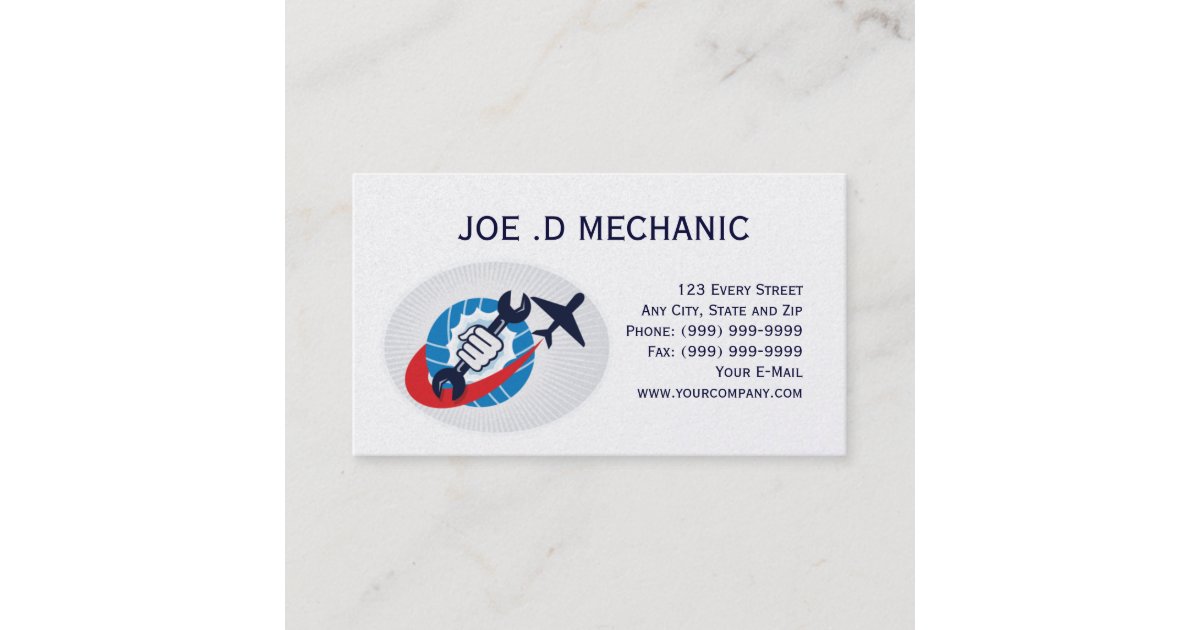 aviation maintenance mechanic business card | Zazzle