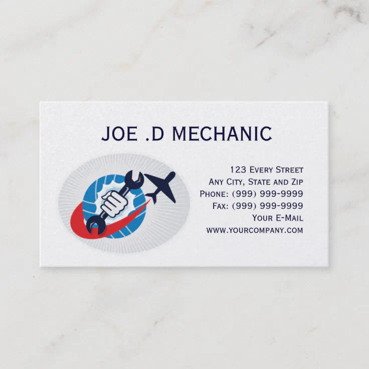 aviation maintenance mechanic business card | Zazzle