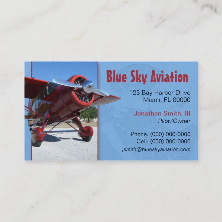 Aviation Services Business Card | Zazzle