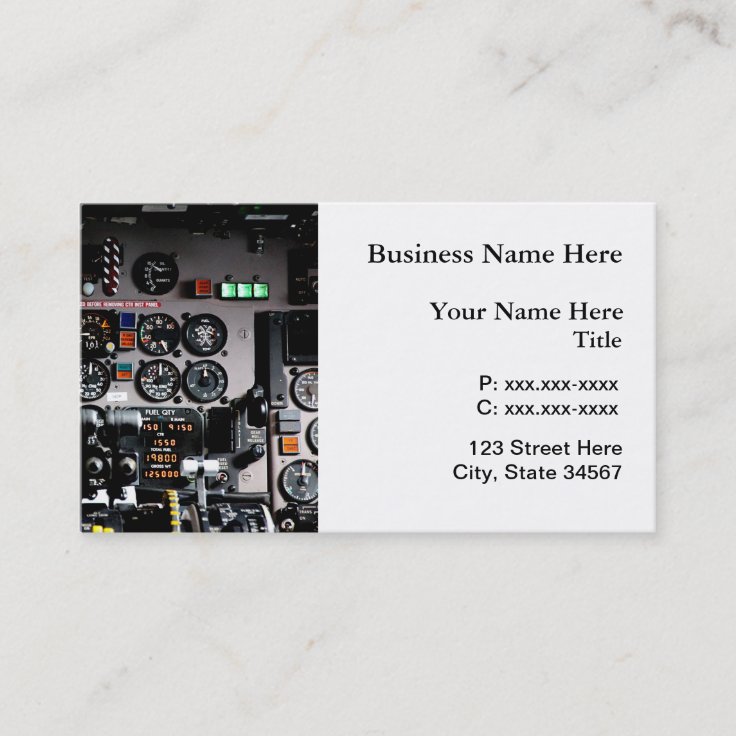 Aviation Specialist Cockpit Business Cards | Zazzle