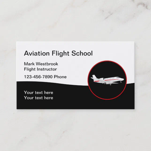 Aviation Theme Flight Instructor Business Card | Zazzle