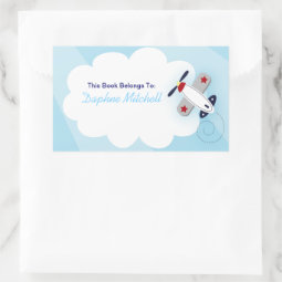 Aviator Airplane Custom Book Plate Sticker | Zazzle