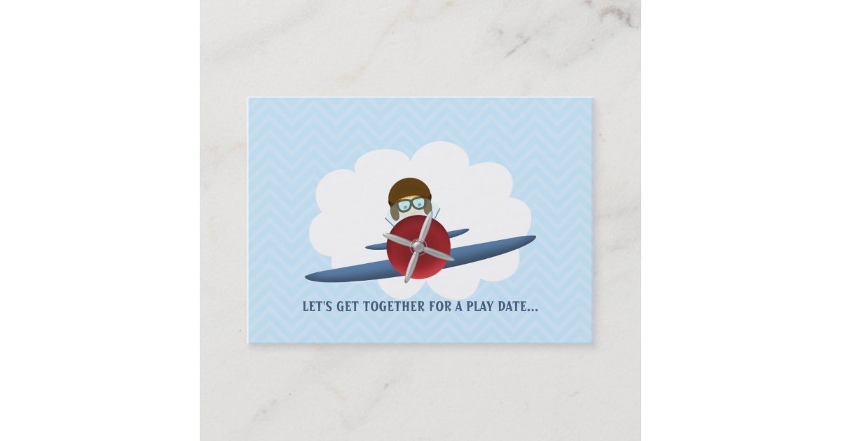Aviator and His Plane Calling Card | Zazzle