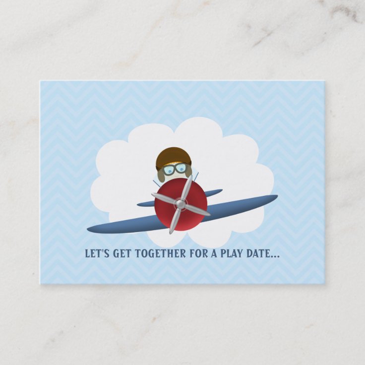 Aviator and His Plane Calling Card | Zazzle