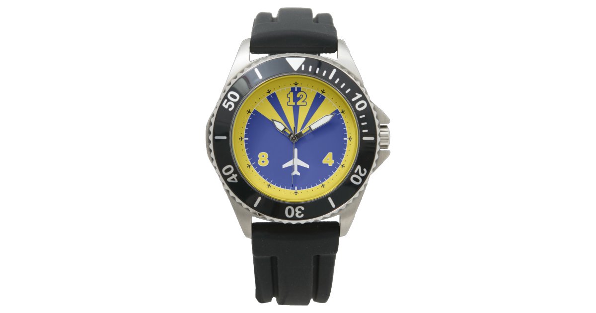 Aviator Compass Rose Flight Instrument Design Watch | Zazzle