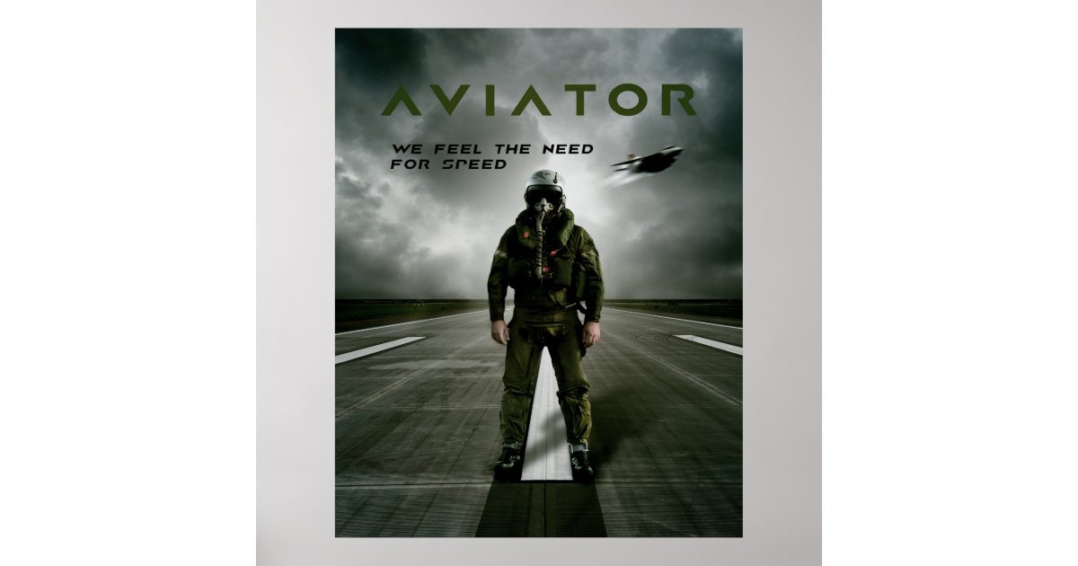 Aviator Fighter Pilot Poster | Zazzle