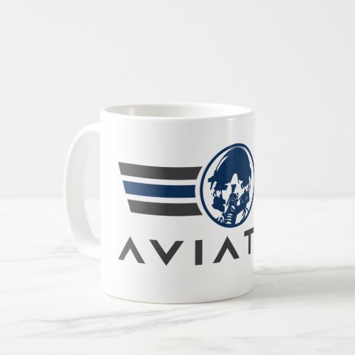 Aviator Logo With Fighter Pilot Helmet Coffee Mug | Zazzle