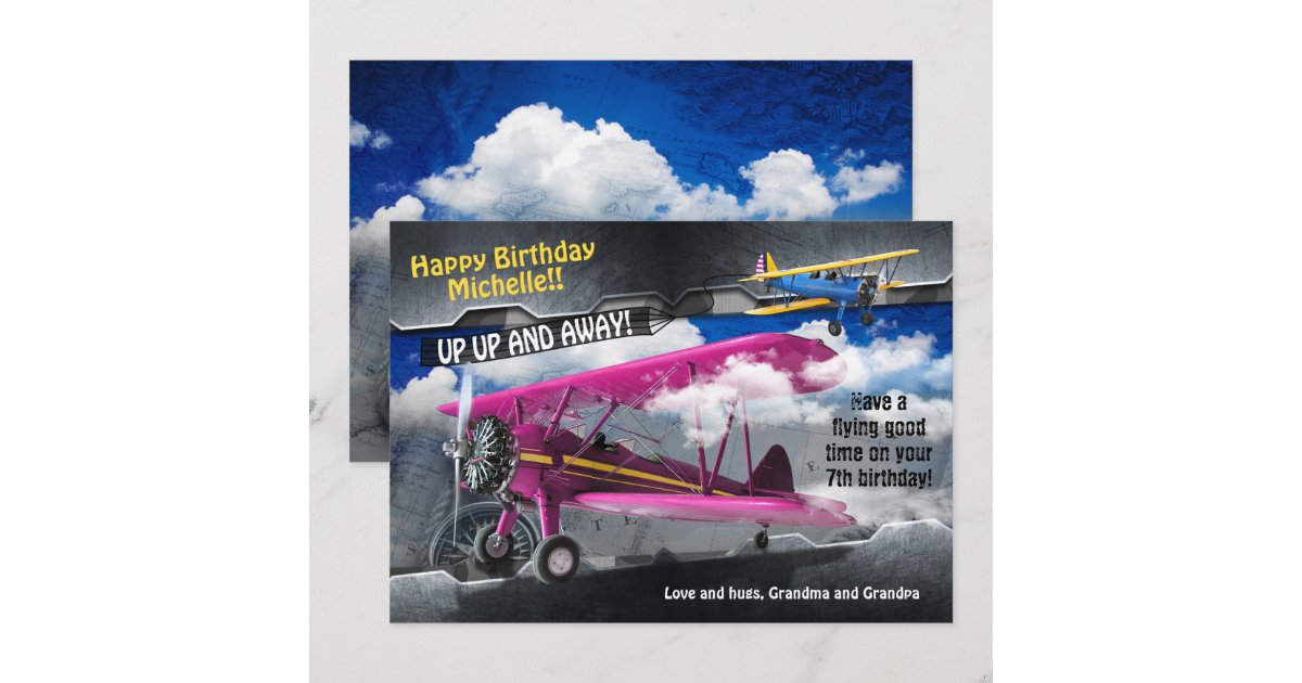Aviator Plane Birthday Card | Zazzle