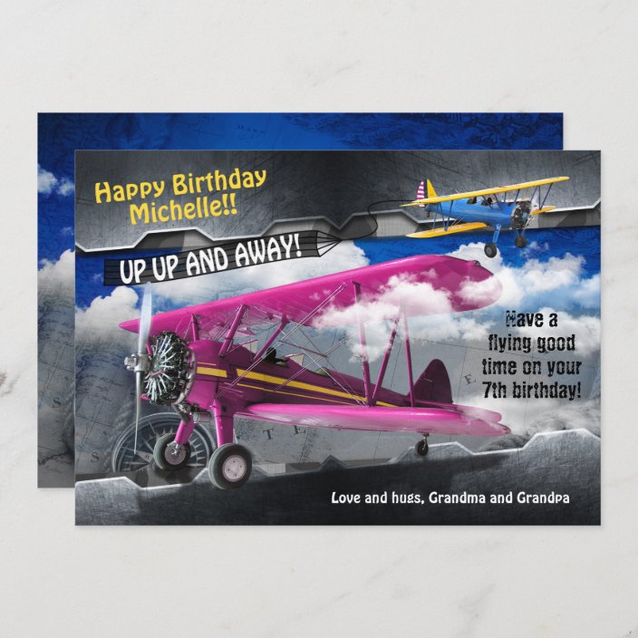 Aviator Plane Birthday Card | Zazzle.com
