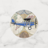 Aviator Planes & Vintage World Map Confetti | Zazzle