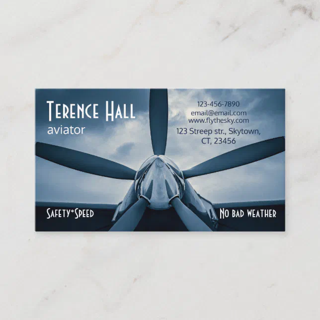 Aviator Safety Speed customizable Business Card | Zazzle