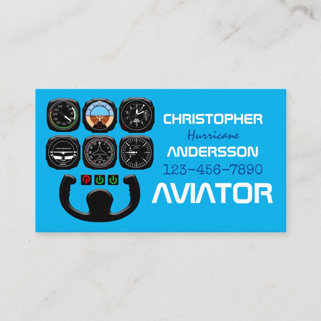 Aviator Unique And Funny Business Card | Zazzle