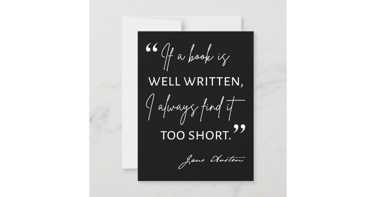 Avid Reader II - Jane Austen Quote Invitation | Zazzle