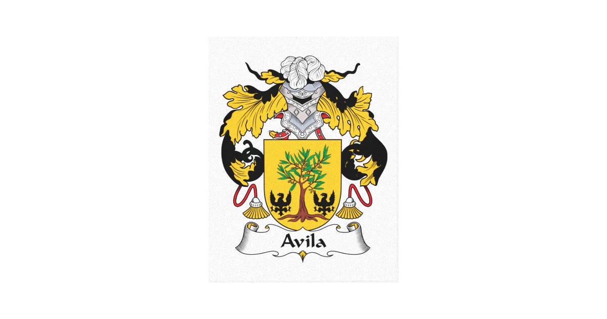 Avila Family Crest Canvas Print | Zazzle