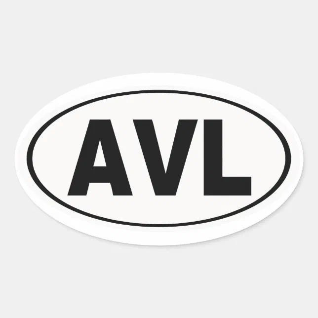 AVL Asheville North Carolina Oval Sticker | Zazzle