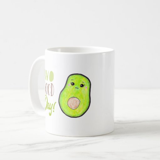 Avo good day Kawaii Avocado Tropical Fruit cute Coffee Mug | Zazzle