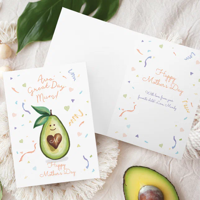 Avo Great Day Mum! Avocado Happy Mother's Day Card | Zazzle