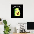 Avoc-adorable Funny Avocado Pun Dark BG Poster | Zazzle