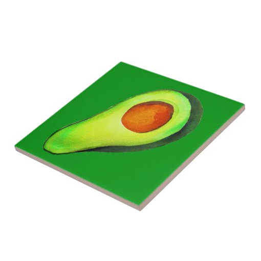 Avocado addict green cute art ceramic tile | Zazzle