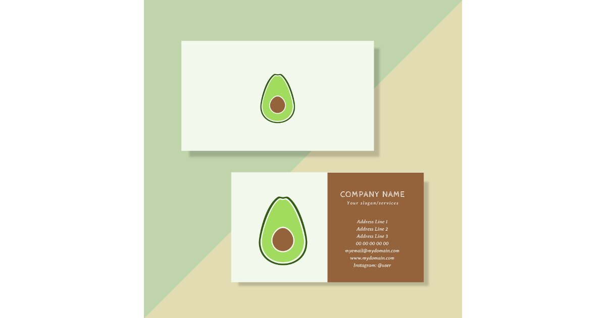 Avocado Business Card | Zazzle