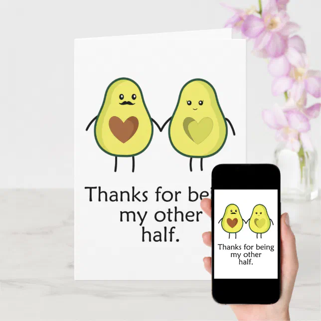 Avocado Card For Anniversary and Valentines Day | Zazzle