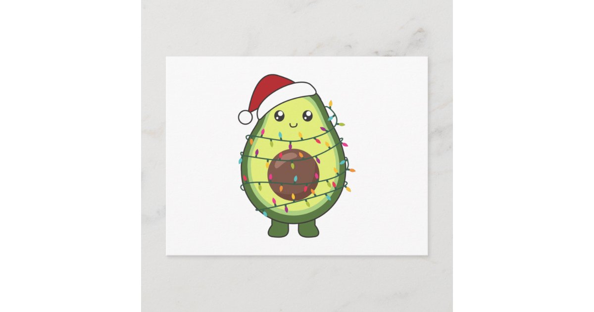 Avocado Christmas Lights Funny Avocados Postcard | Zazzle