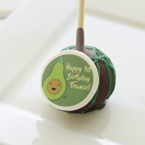 Avocado Cute 1st Birthday Party Cake Pops | Zazzle