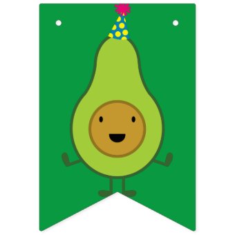 Avocado Cute Happy Birthday Bunting Banner | Zazzle