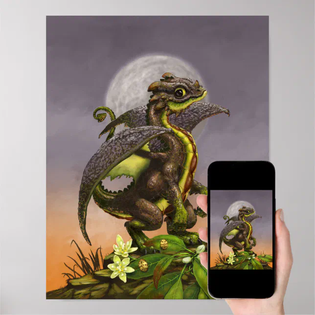 Avocado Dragon 11x14 (4x6 and up) Poster | Zazzle
